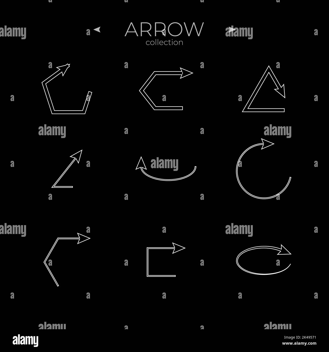 Simple Set Of Arrow Icons Linear Arrow Icons Set Modern Vector Symbols For Web Graphics
