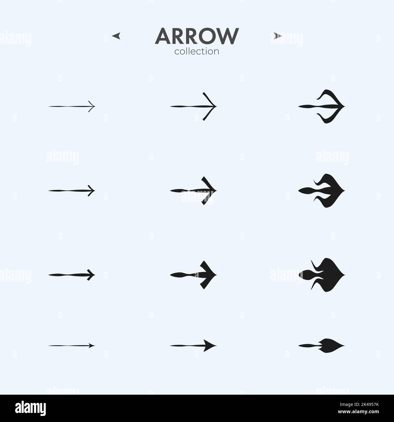 Simple set of arrow icons. Arrow vector icon set. Trendy style. Simple Minimal Pictogram. Vector ...