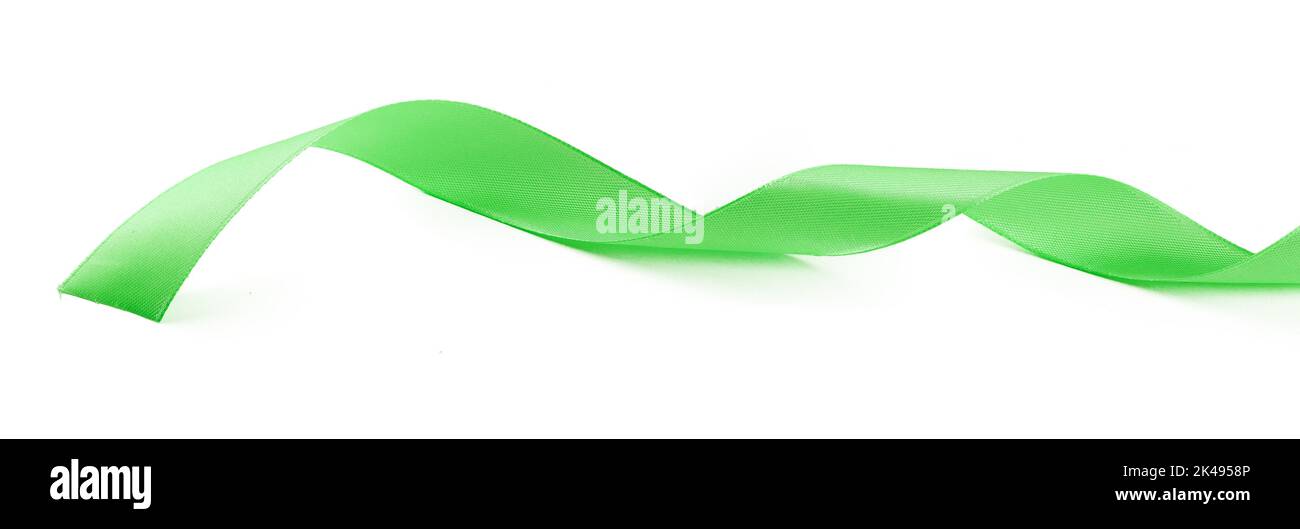 Green ribbon border isolated on white background close up Stock Photo ...