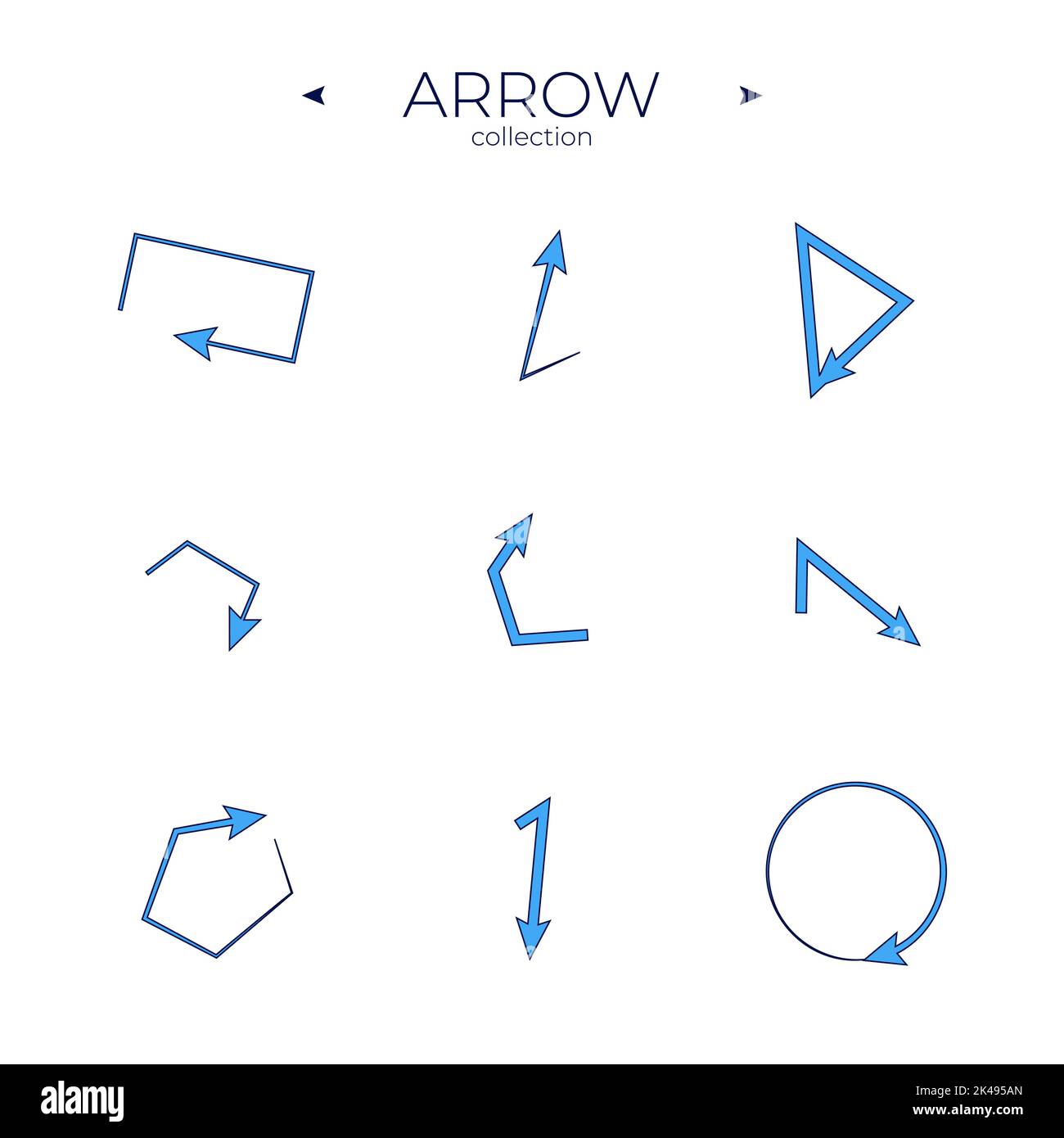 Vector Arrow Icons. Collection in color. Abstract minimalistic patterns ...
