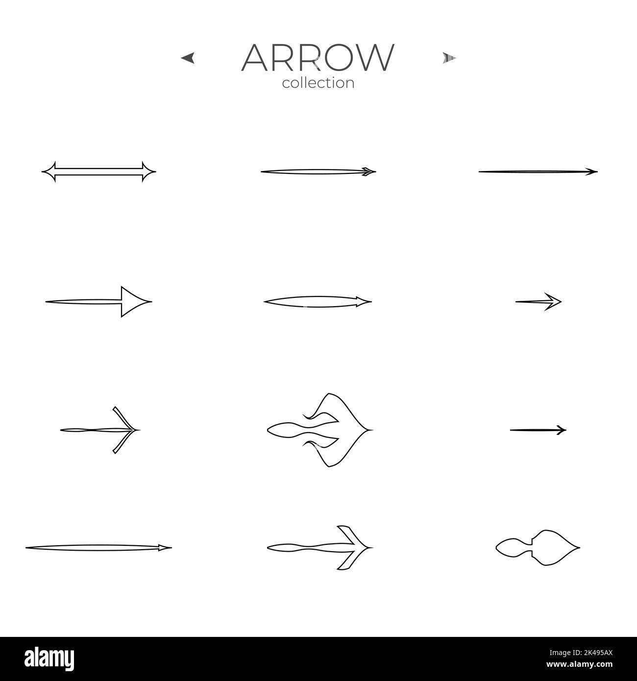 Line Arrow Icon Set Arrow Vector Icon Set Modern Vector Symbols Simple Minimal Pictogram