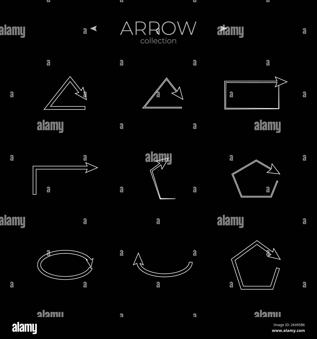 Premium set of arrow line. Line icons collection. Modern vector symbols ...