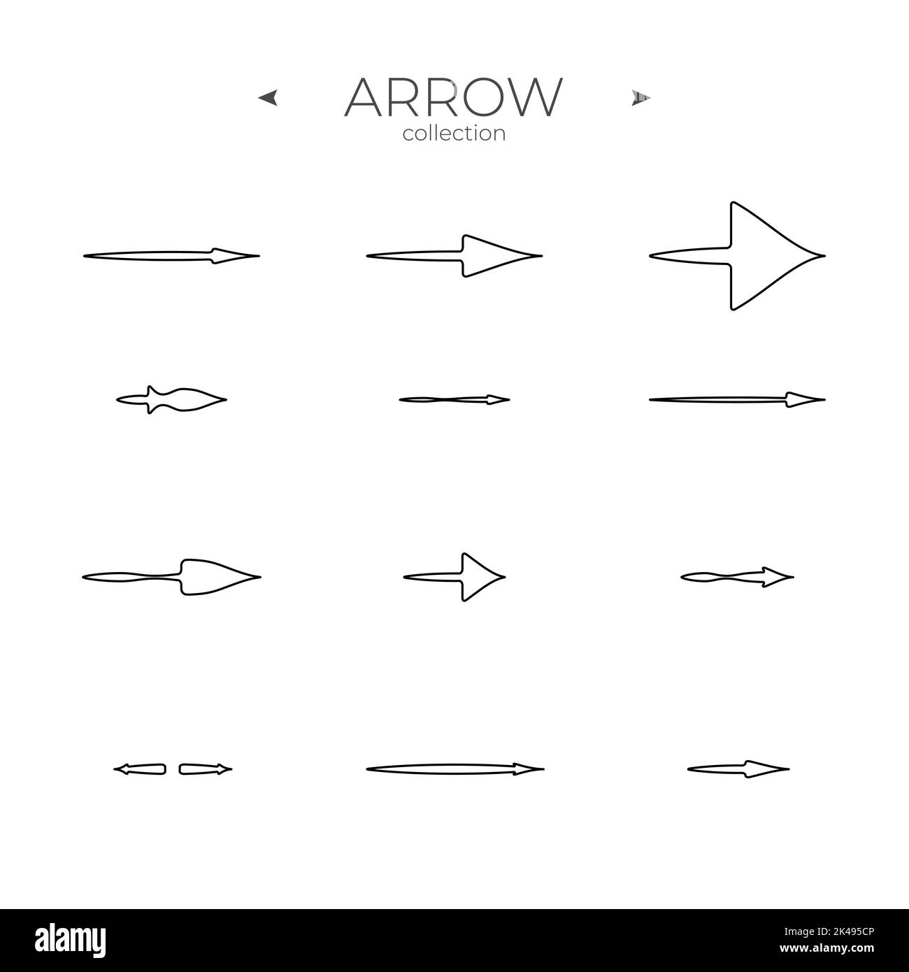 Premium set of arrow line. Outline symbol collection. Trendy line style. For Web Graphics ...