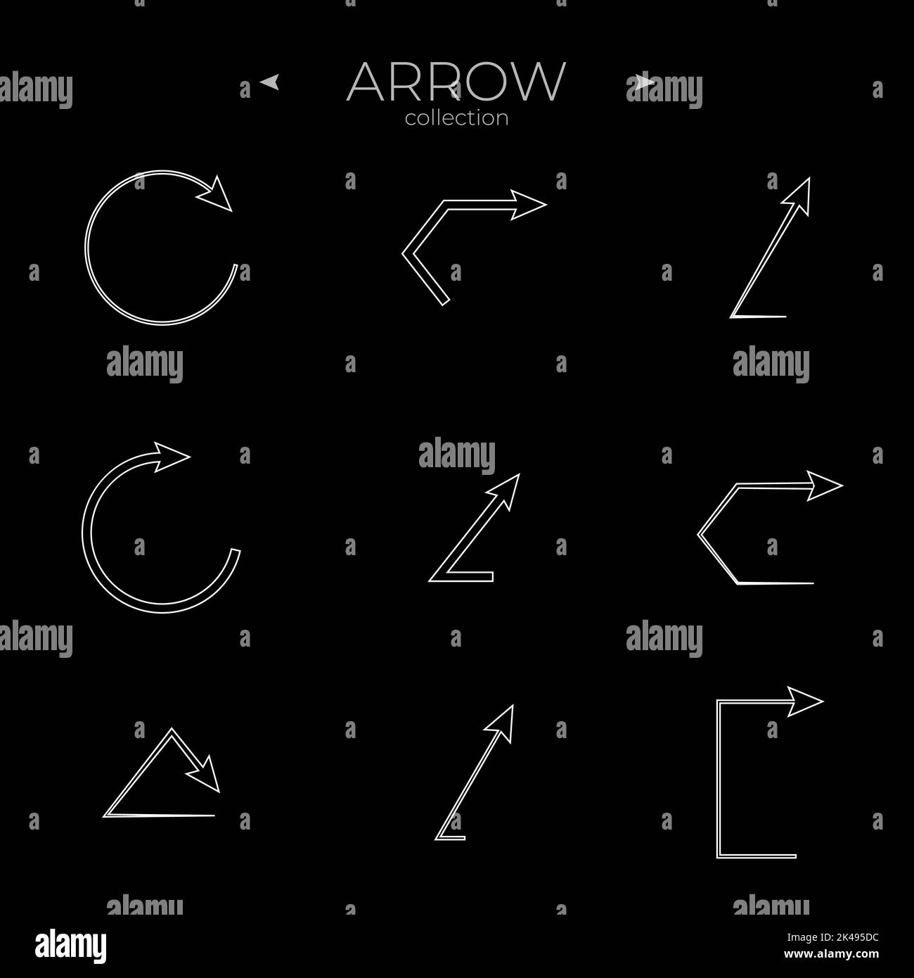 Line Arrow Icon Set Linear Arrow Icons Set Modern Vector Symbols For