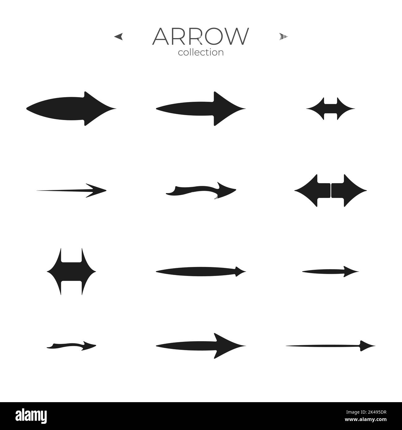 Simple set of arrow icons. Arrow vector icon set. Thin line style. To use in web and mobile UI ...