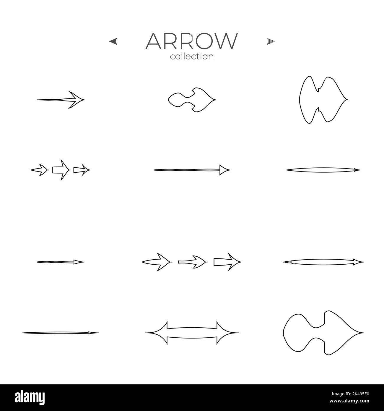 Premium set of arrow line. Linear Arrow icons set. Trendy line style. For Apps. Vector Stock ...