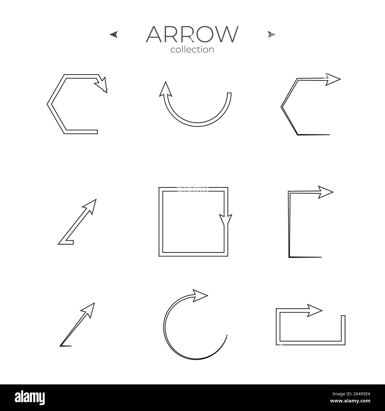 Premium set of arrow line. Arrow vector icon set. Arrow basic UI elements. Simple Minimal ...