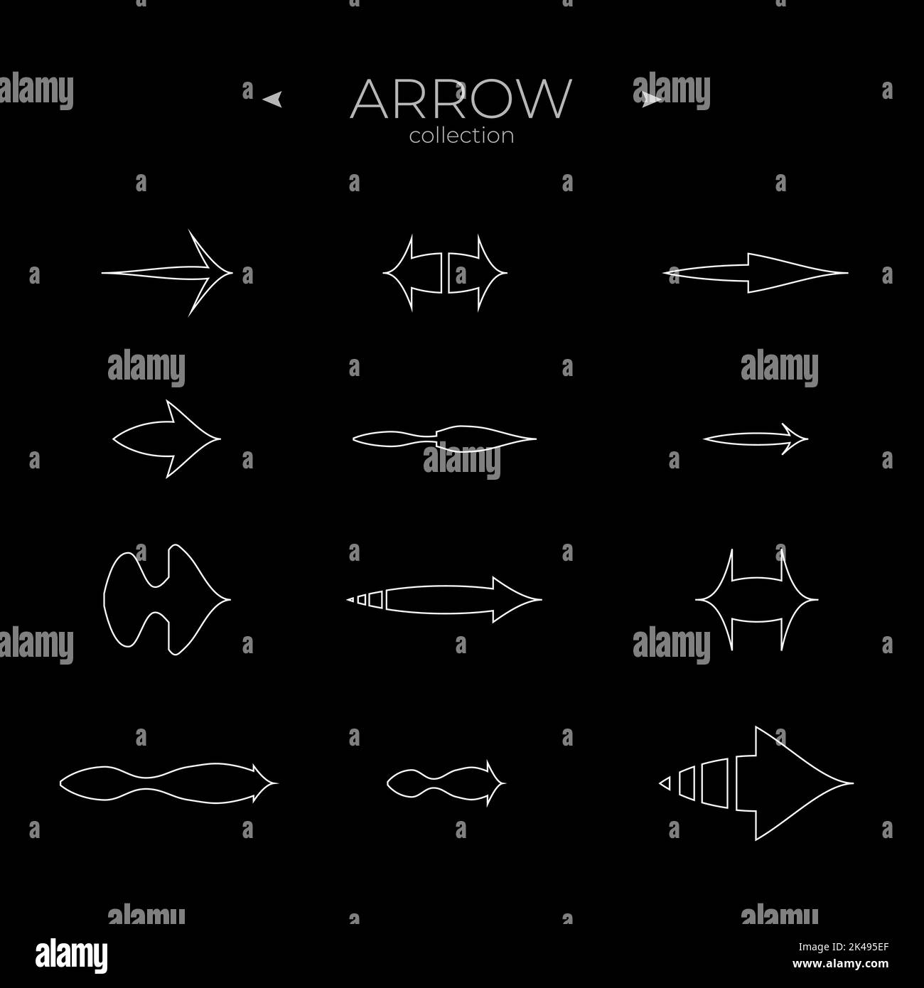 Premium set of arrow line. Universal Arrow icon. Modern vector symbols. For Web Graphics ...