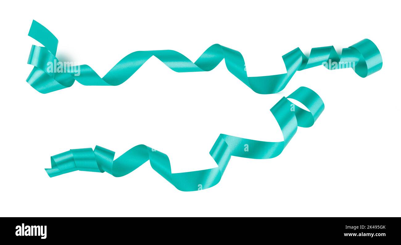 Green ribbon border isolated on white background close up Stock Photo ...