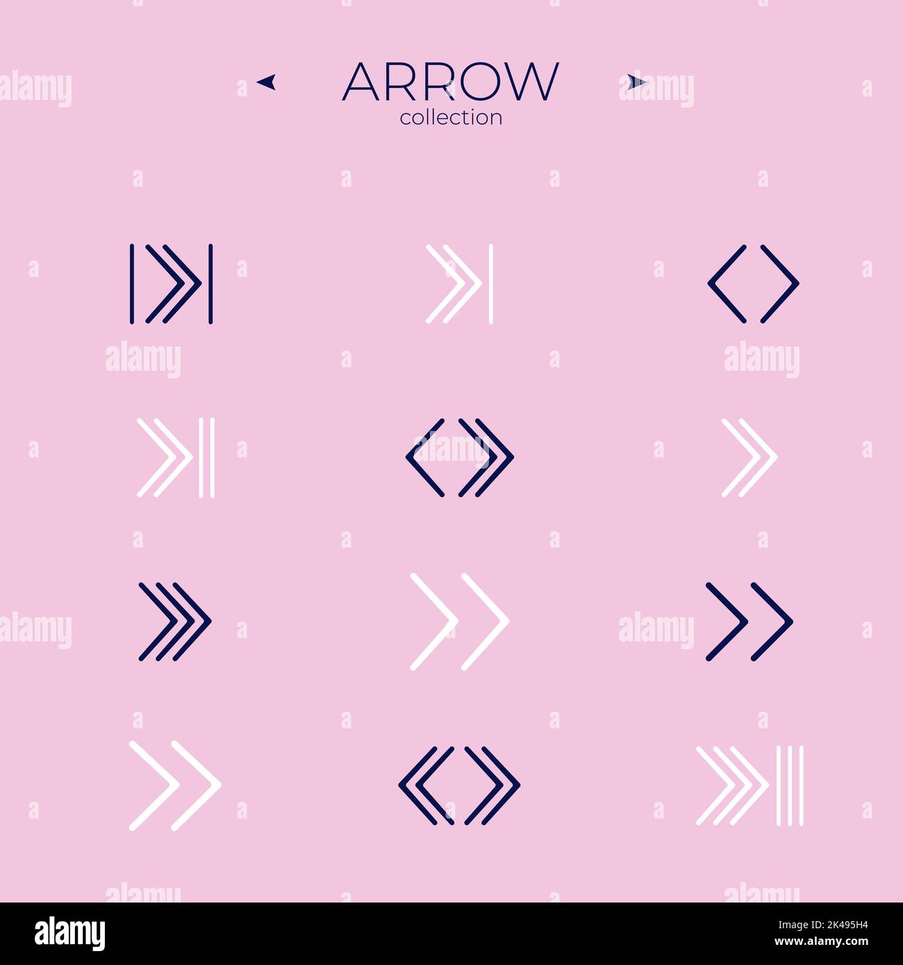 Simple set of arrow icons. Smooth arrow symbol collection. Thin line style. For Web Graphics ...