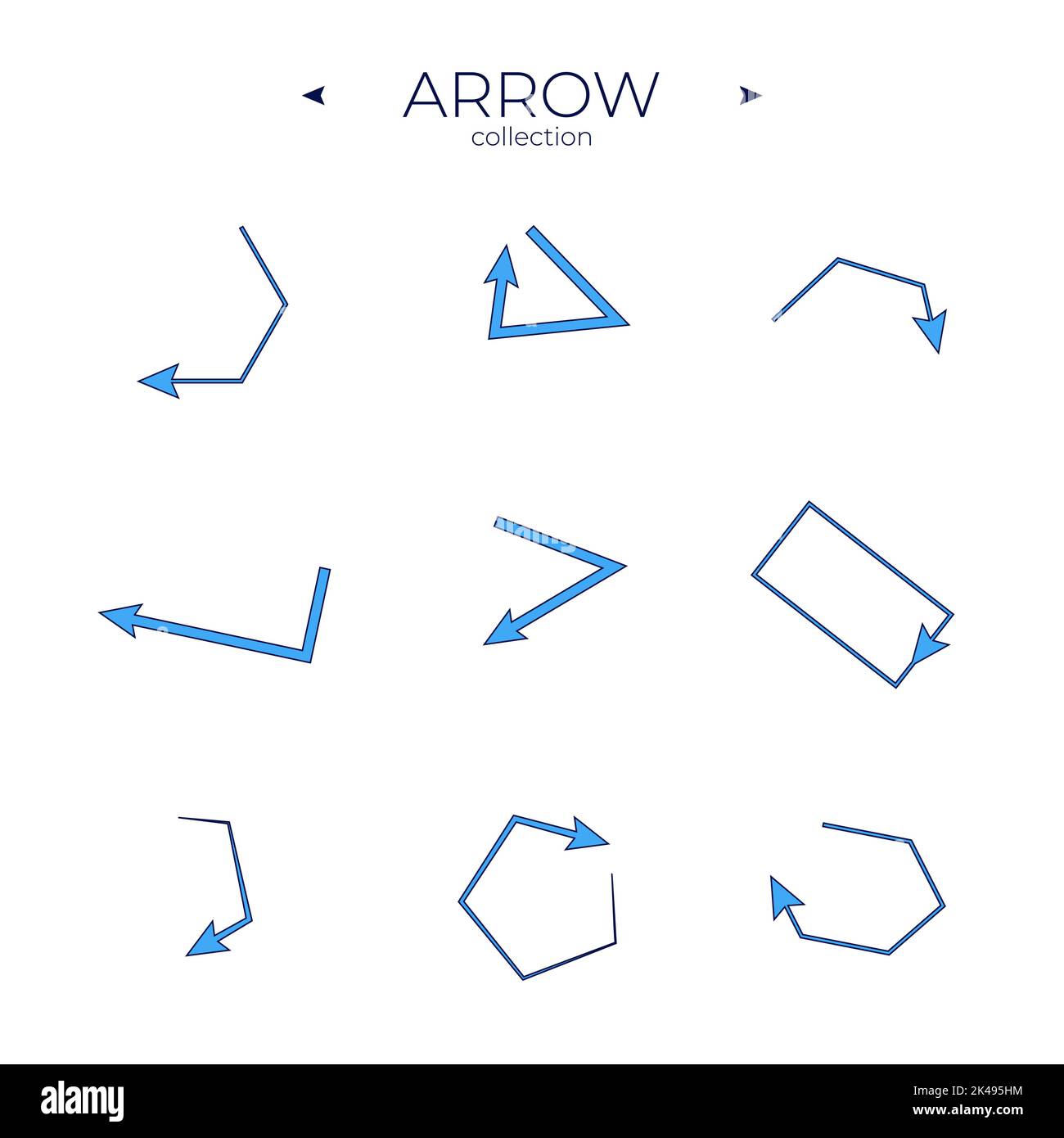 Set of colour arrows. Arrows vector collection. Abstract minimalistic ...
