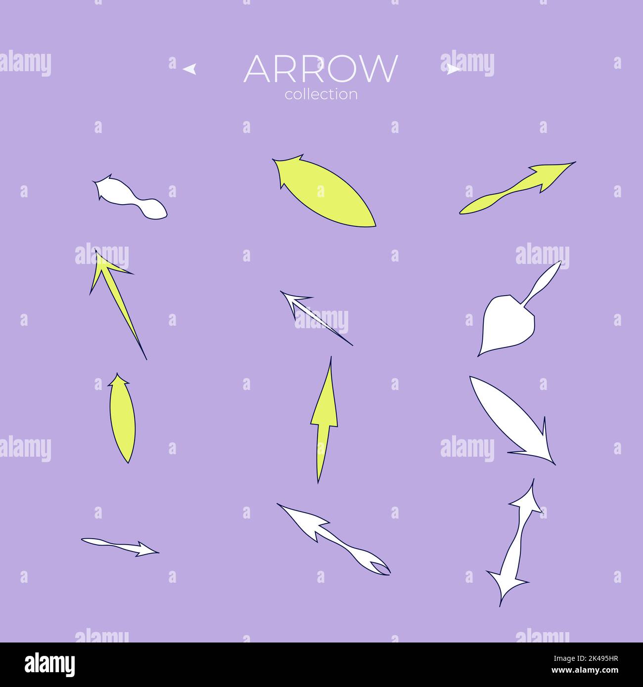 Set of colour arrows. Collection in color. Arrow logo concept. Curly ...