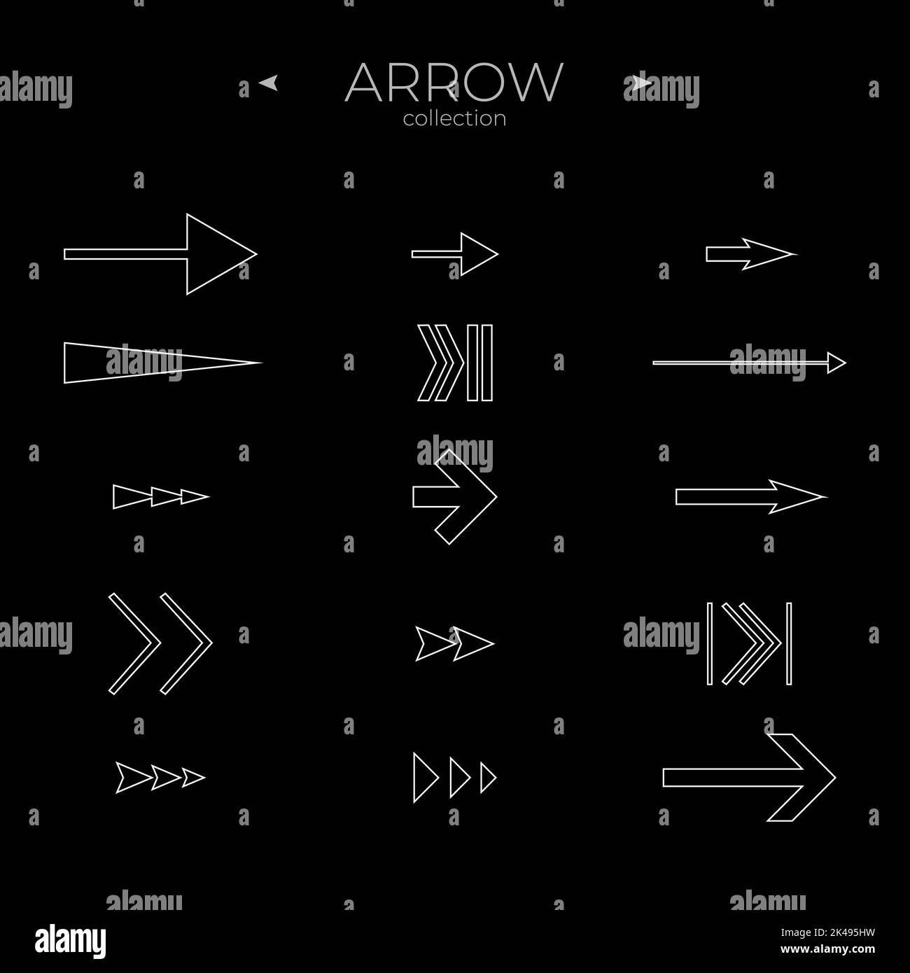 Premium set of arrow line. Outline symbol collection. Modern vector ...