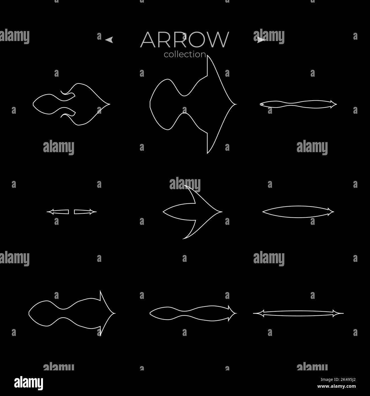 Thin Line Icons. Universal Arrow icon. Trendy line style. Simple Minimal Pictogram. Vector Stock ...