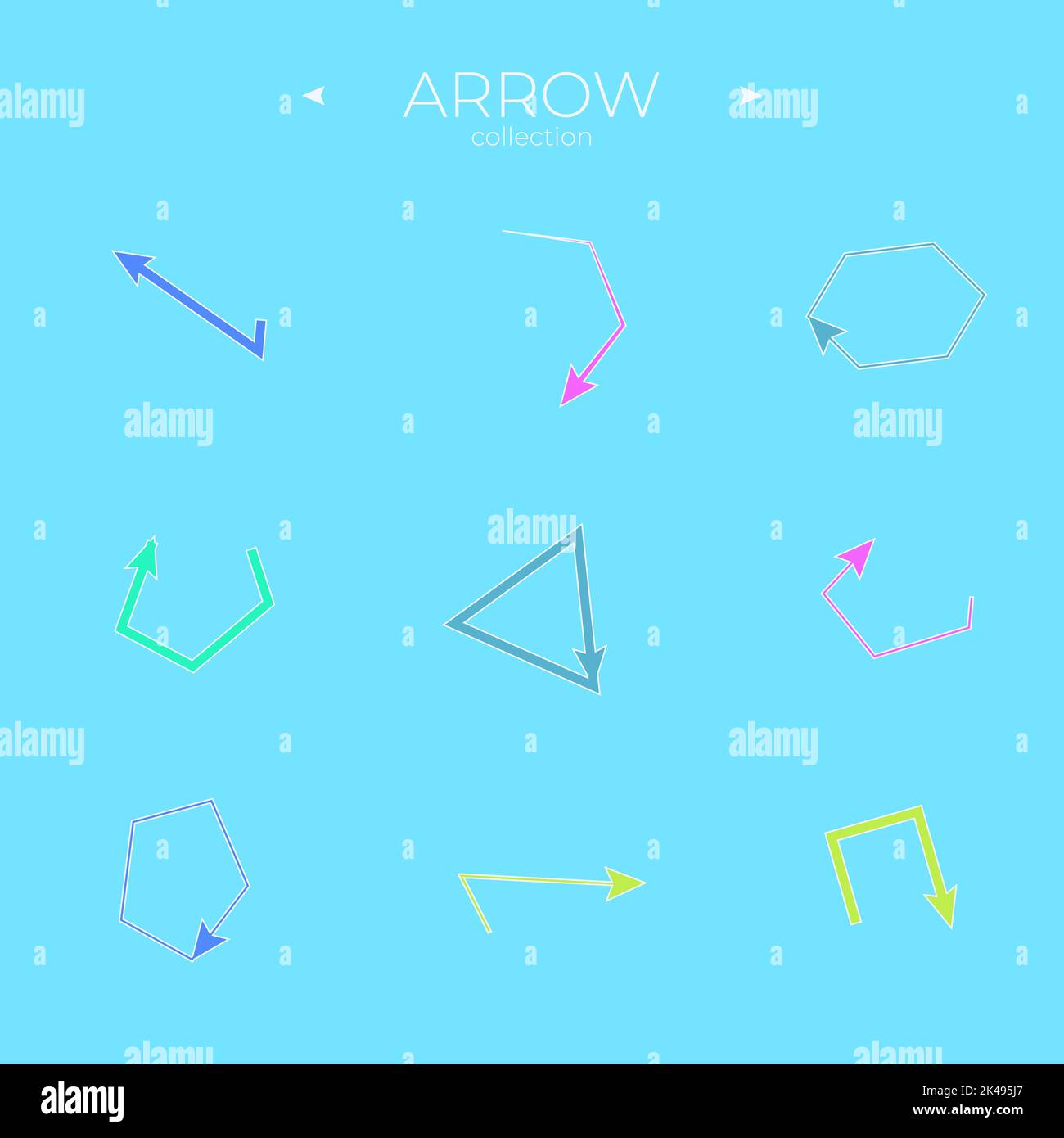 Colorful Arrows Arrows Colorful Set Abstract Minimalistic Patterns
