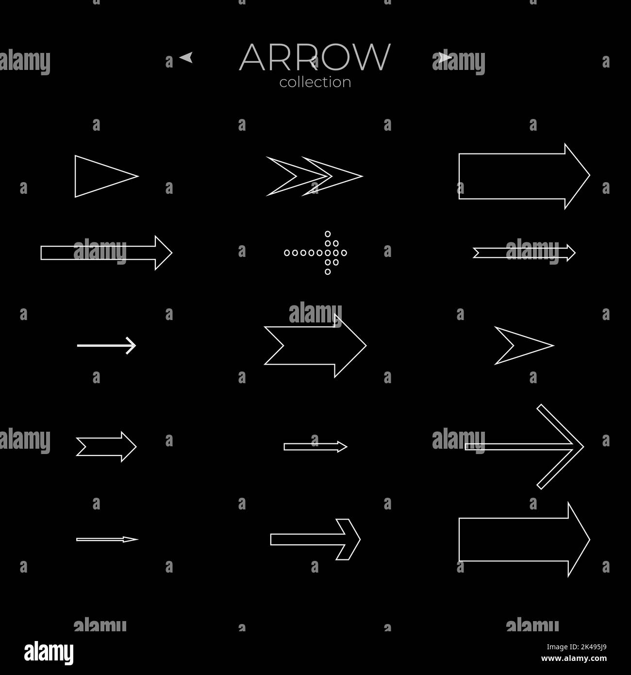 Line Arrow icon set. Linear Arrow icons set. Trendy line style. For Apps. Editable vector stroke ...