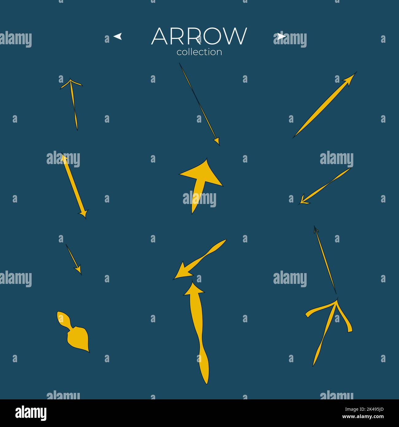 Set of colour arrows. Colorful comic arrow. Arrow logo concept. Symbol ...