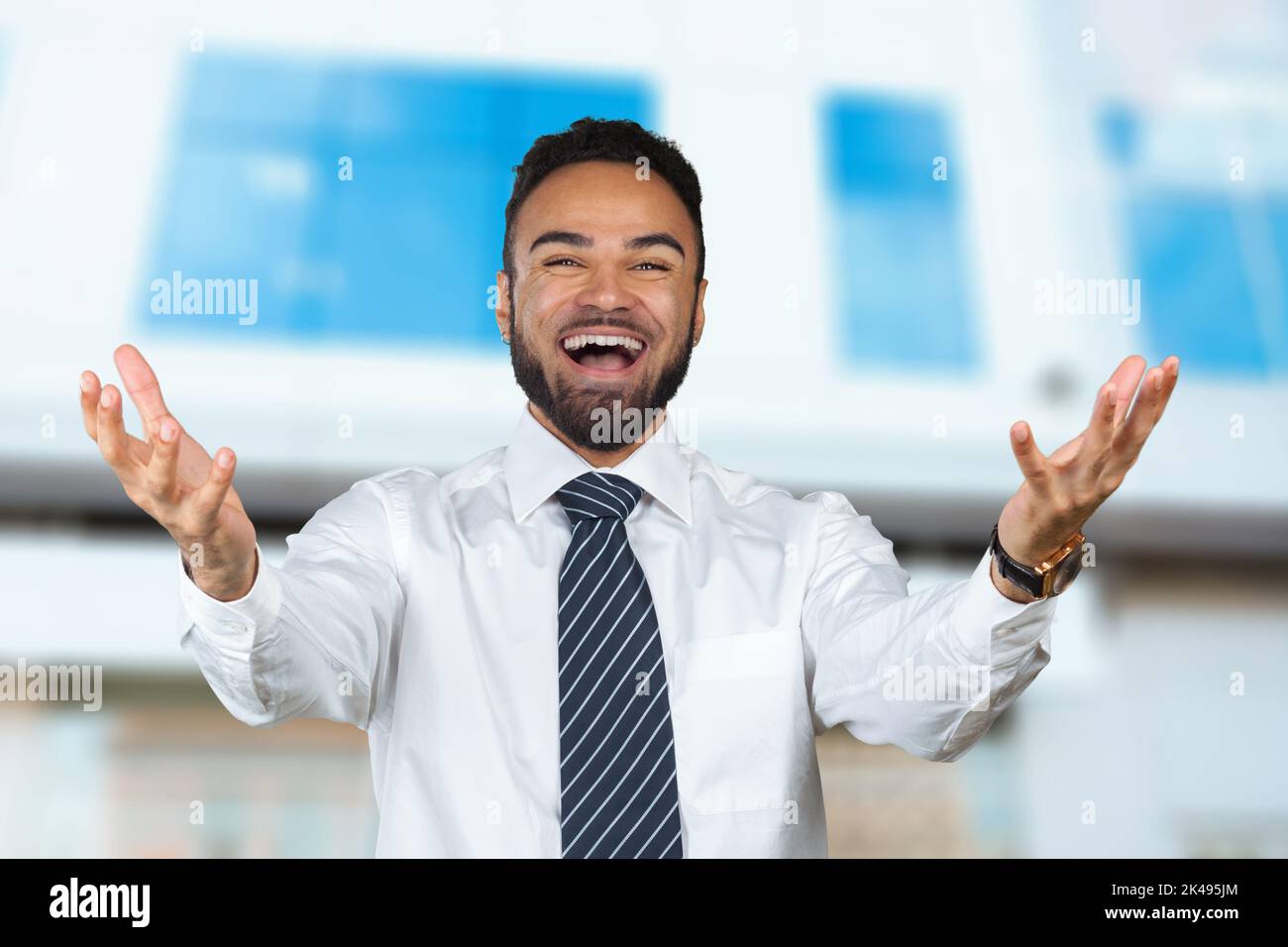 Happy young cool black man celebrating, OK sign Stock Photo - Alamy