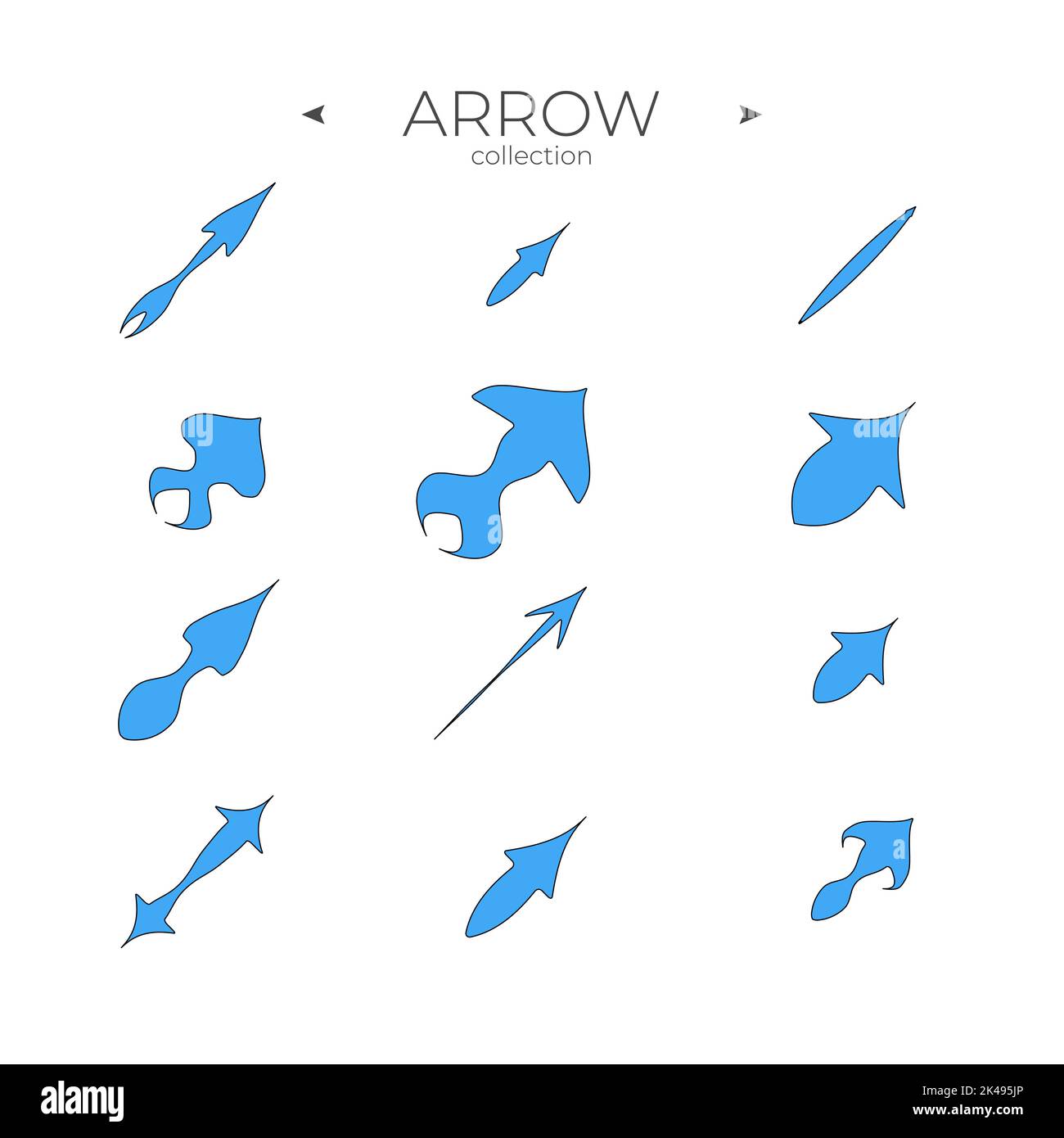 Set of colour arrows. Colorful comic arrow. Abstract minimalistic ... Set of colour arrows. Colorful comic arrow. Abstract minimalistic ...