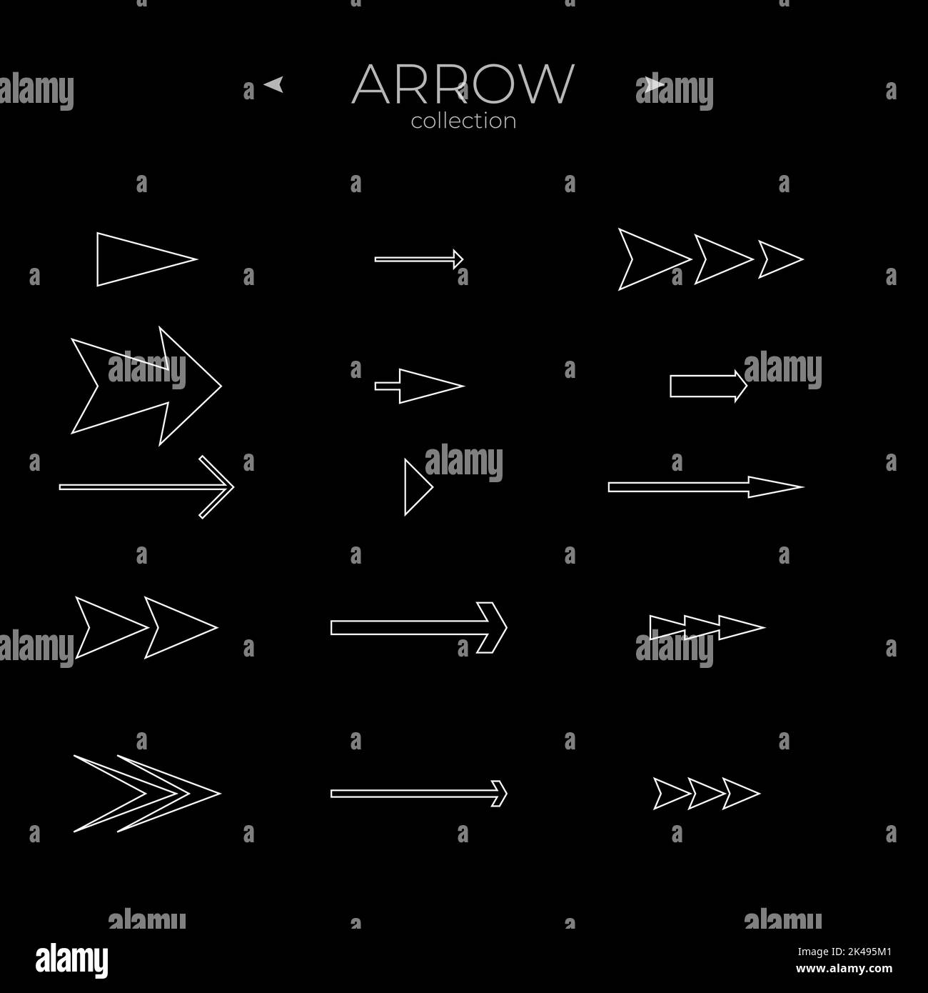 Thin Line Icons. Arrow vector icon set. Modern vector symbols. To use in web and mobile UI ...