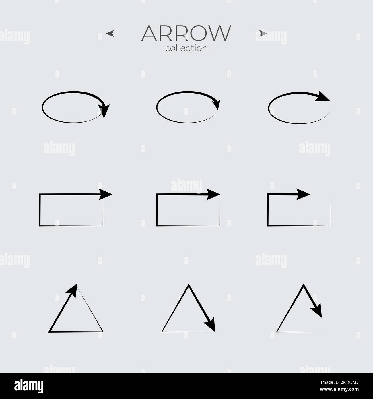 Smooth Line Icons. Smooth arrow symbol collection. Trendy line style. Simple Minimal Pictogram ...