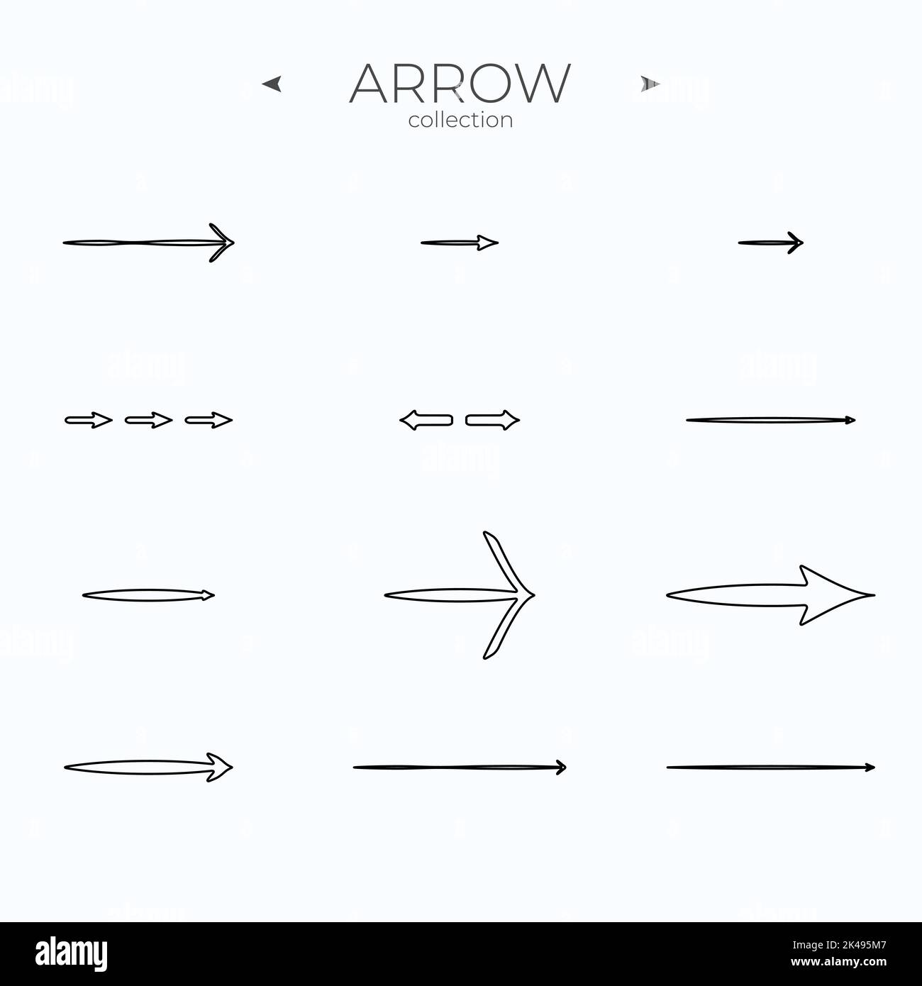 Premium set of arrow line. Linear Arrow icons set. Thin line style. For Apps. Editable vector ...