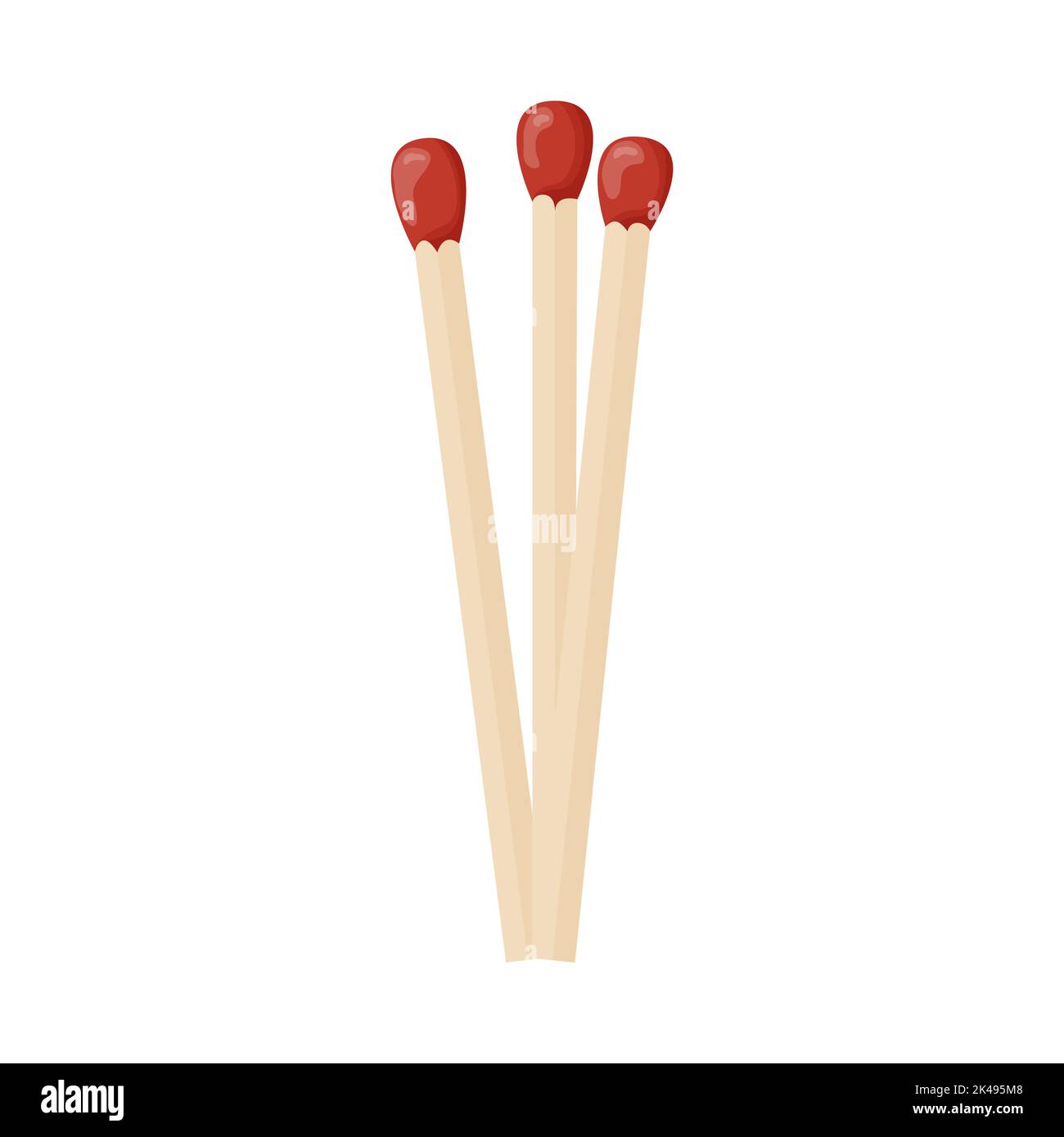 Pair of wooden matches. Household flammable tool for lighting fire in ...