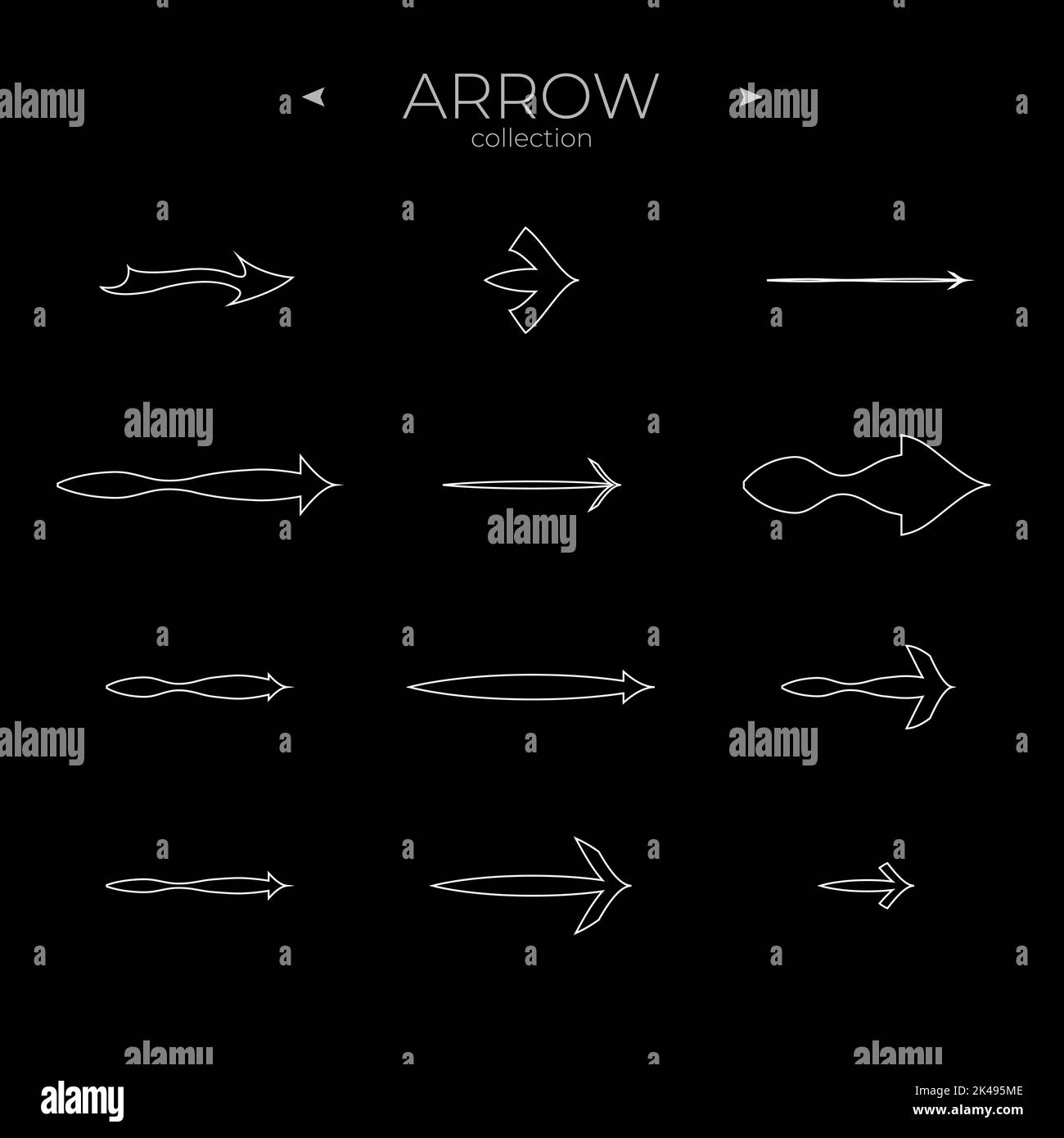 Thin Line Icons. Universal Arrow icon. Arrow basic UI elements. Simple Minimal Pictogram. Vector ...