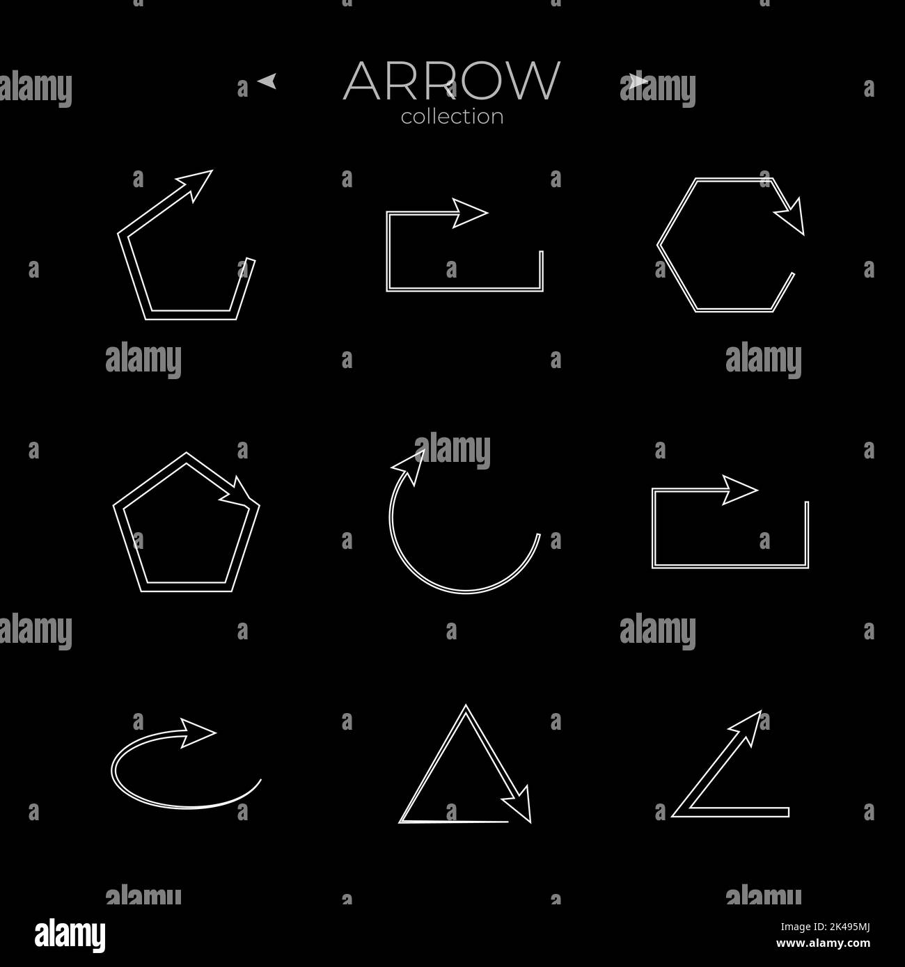 Simple set of arrow icons. Linear Arrow icons set. Modern vector ...