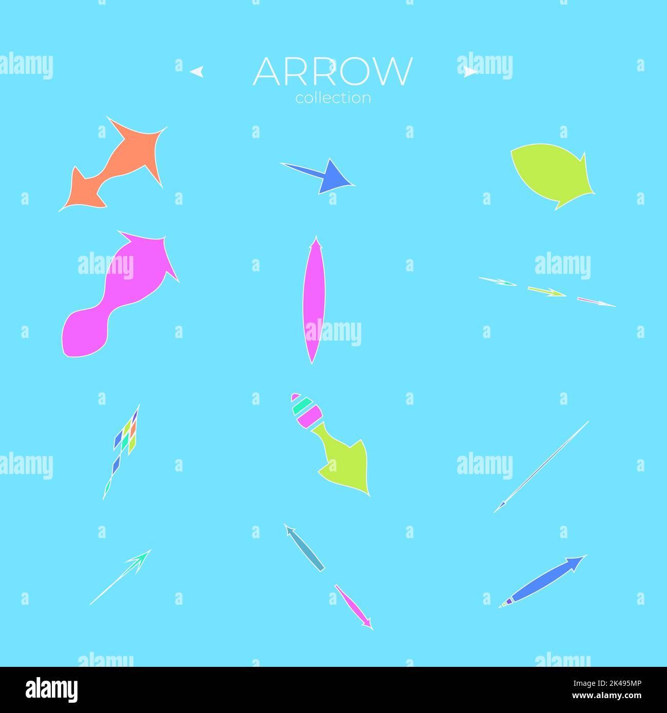 Vector Arrow Icons. Collection in color. Abstract minimalistic patterns ...