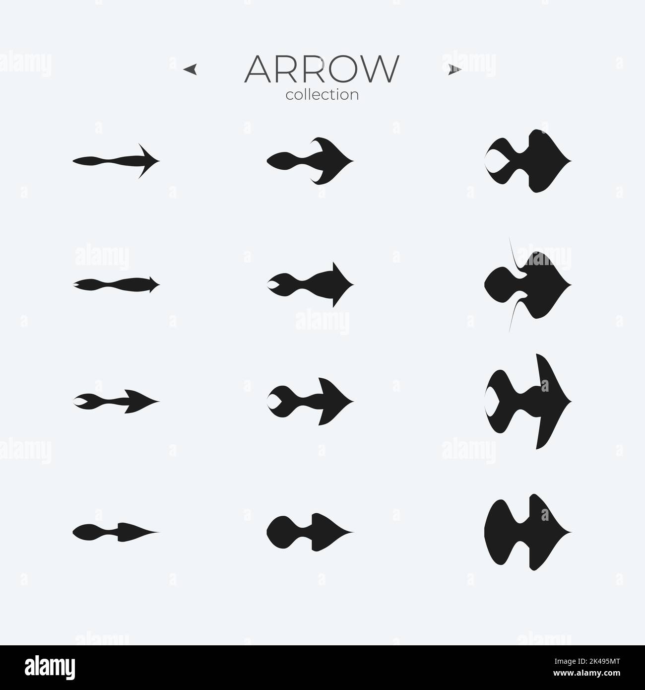 Smooth Line Icons. Smooth arrow symbol collection. Arrow basic UI elements. To use in web and ...