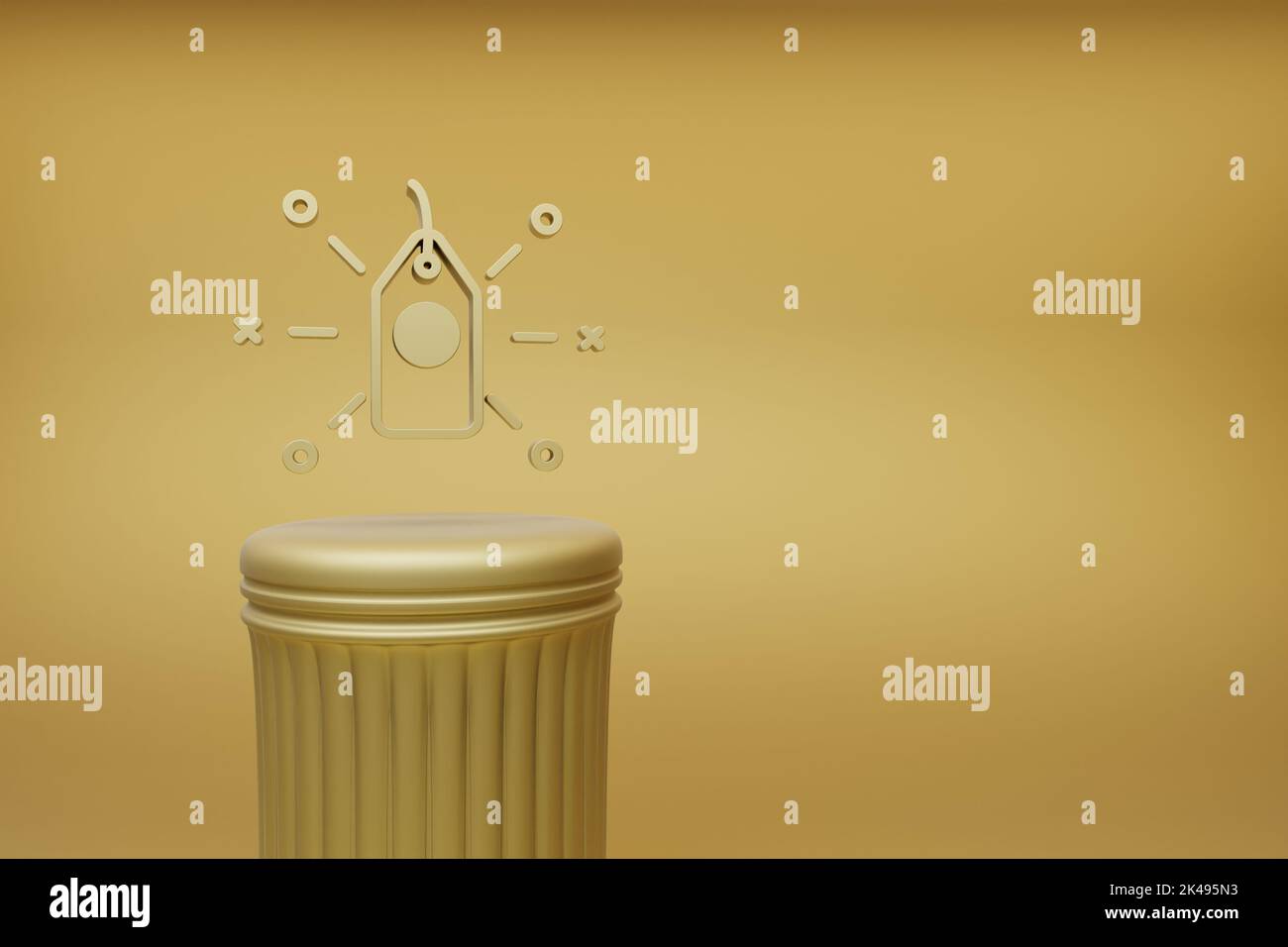 Beautiful abstract illustrations Golden Price Tag symbol icons on a ...