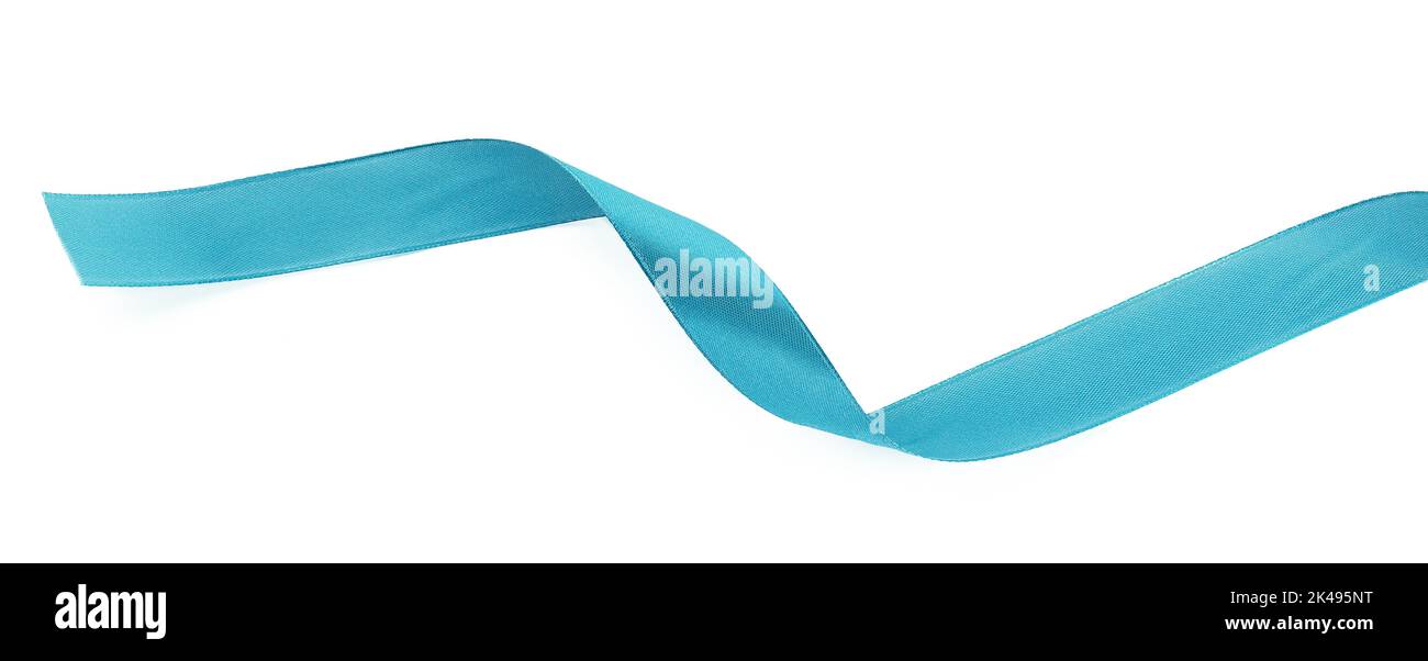 Blue color satin glowing ribbon isolated on white background Stock ...