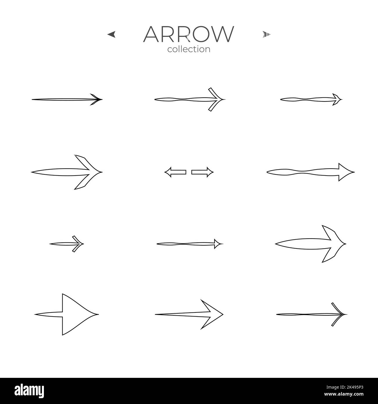 Thin Line Icons. Linear Arrow icons set. Trendy line style. For Web Graphics. Vector Stock ...