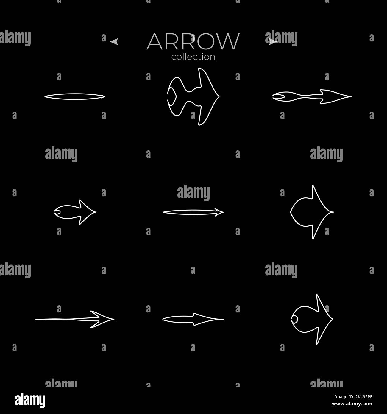 Line Arrow icon set. Universal Arrow icon. Modern vector symbols. Simple Minimal Pictogram ...