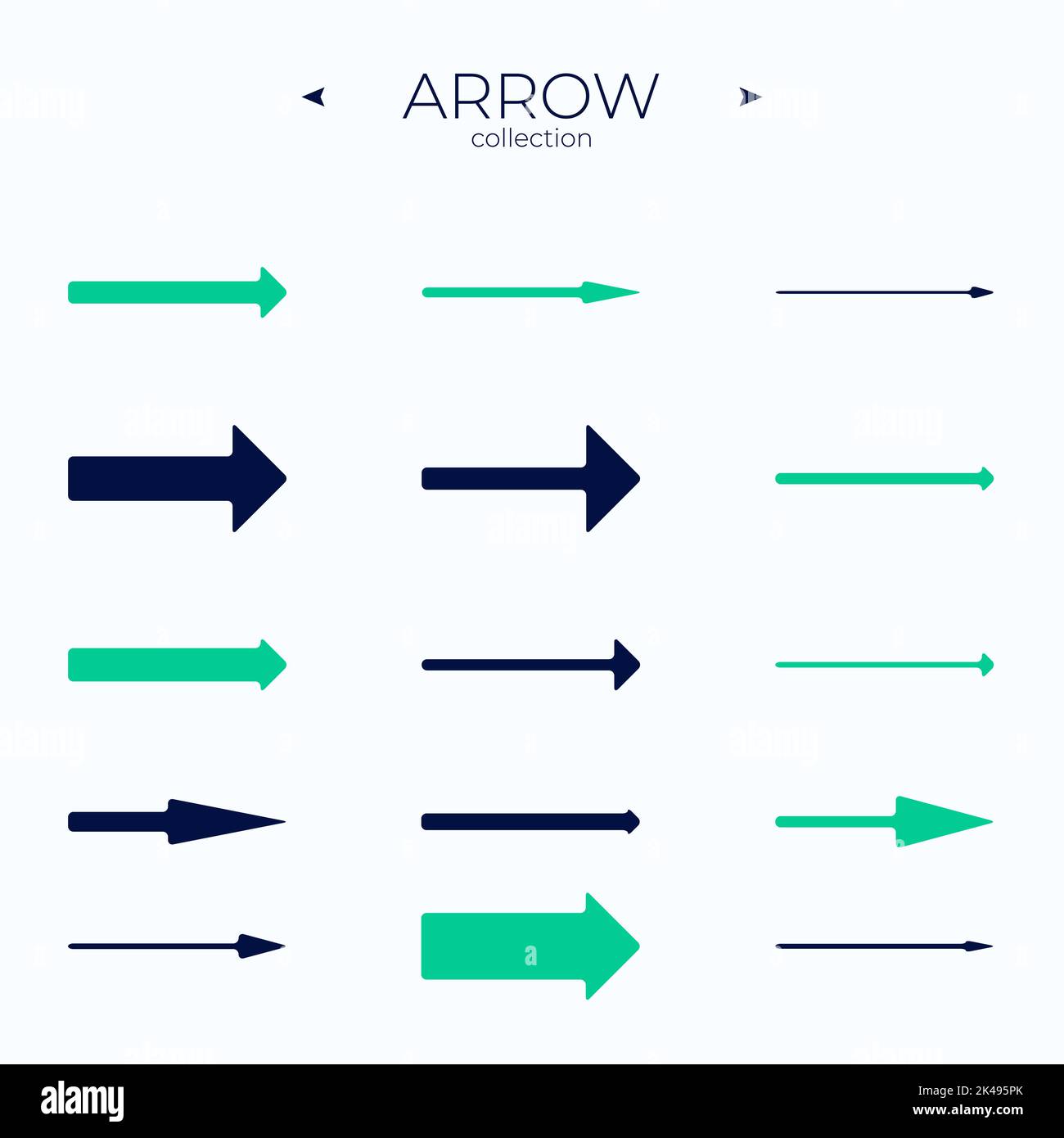 Smooth Line Icons. Arrow vector icon set. Arrow basic UI elements. For ...