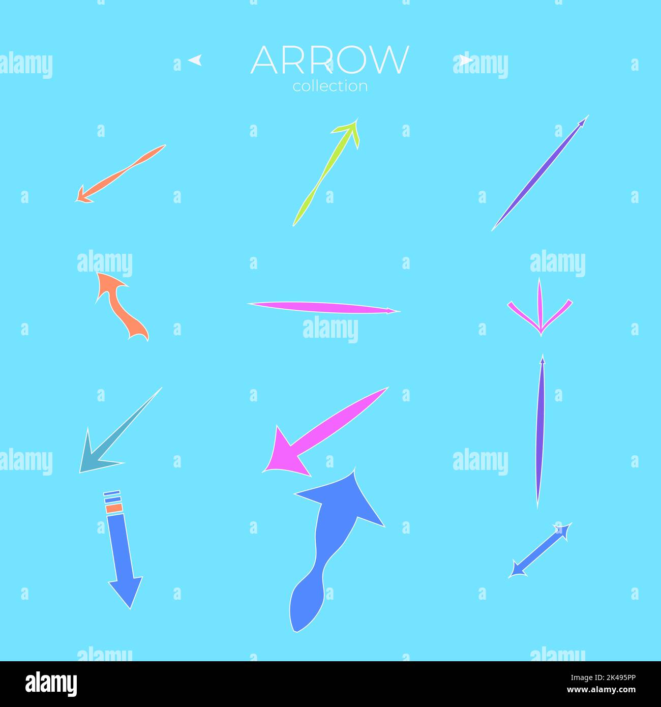 Set of arrows. Arrows colorful set. With elegant style. Symbol set ...