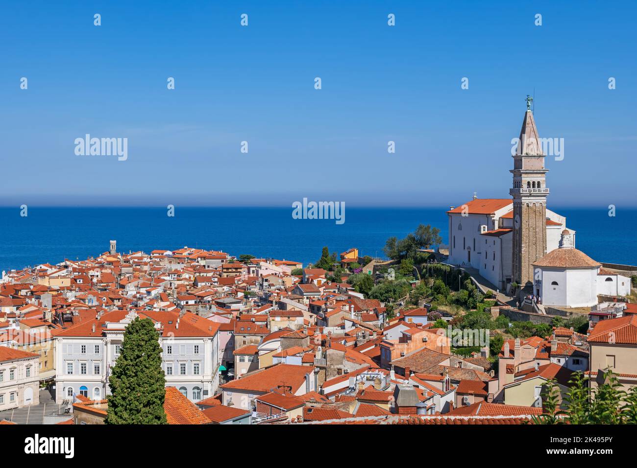 Town of Piran in Slovenia on the Adriatic Sea coast in Slovenian Istria ...