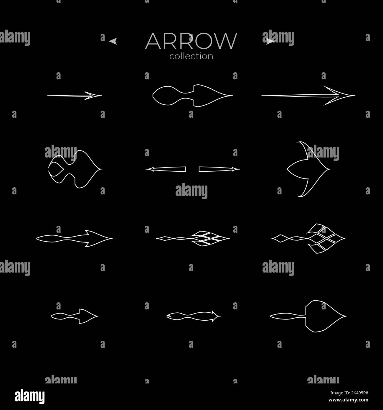 Premium set of arrow line. Outline symbol collection. Modern vector ...