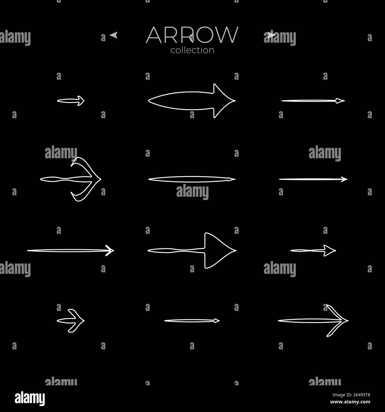 Premium set of arrow line. Linear Arrow icons set. Arrow basic UI elements. For Web Graphics ...