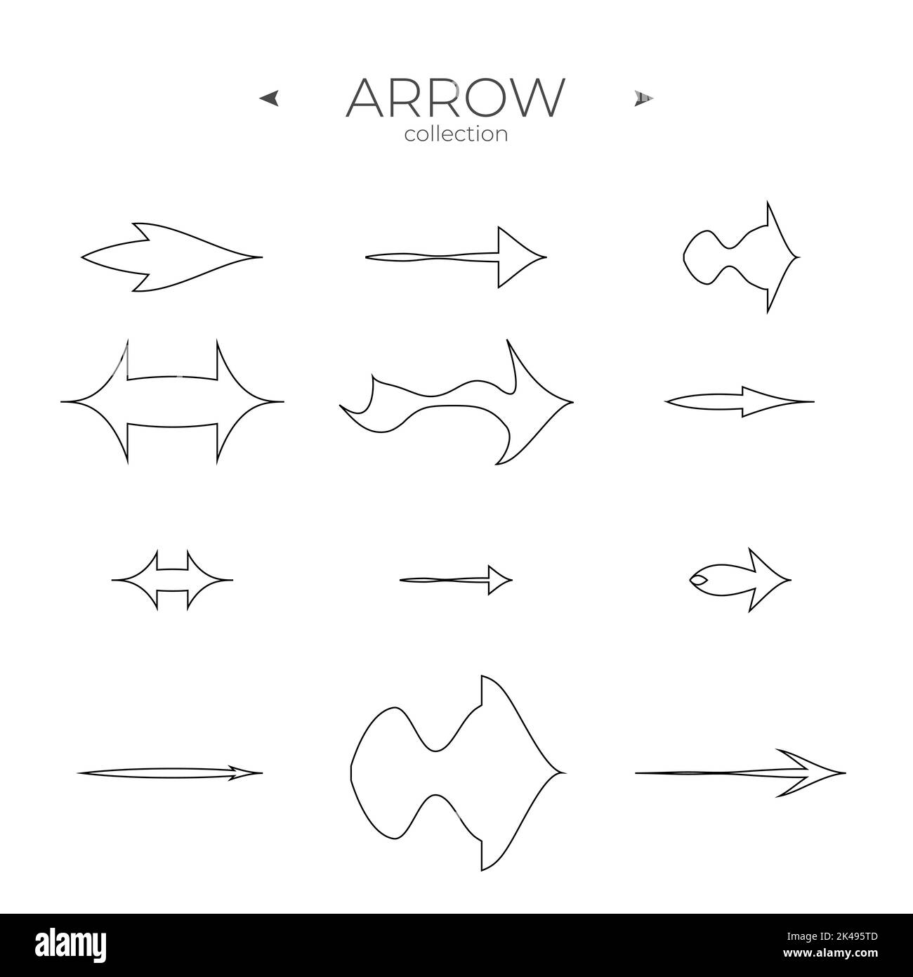 Line Arrow Icon Set Outline Symbol Collection Trendy Line Style For Apps Editable Vector