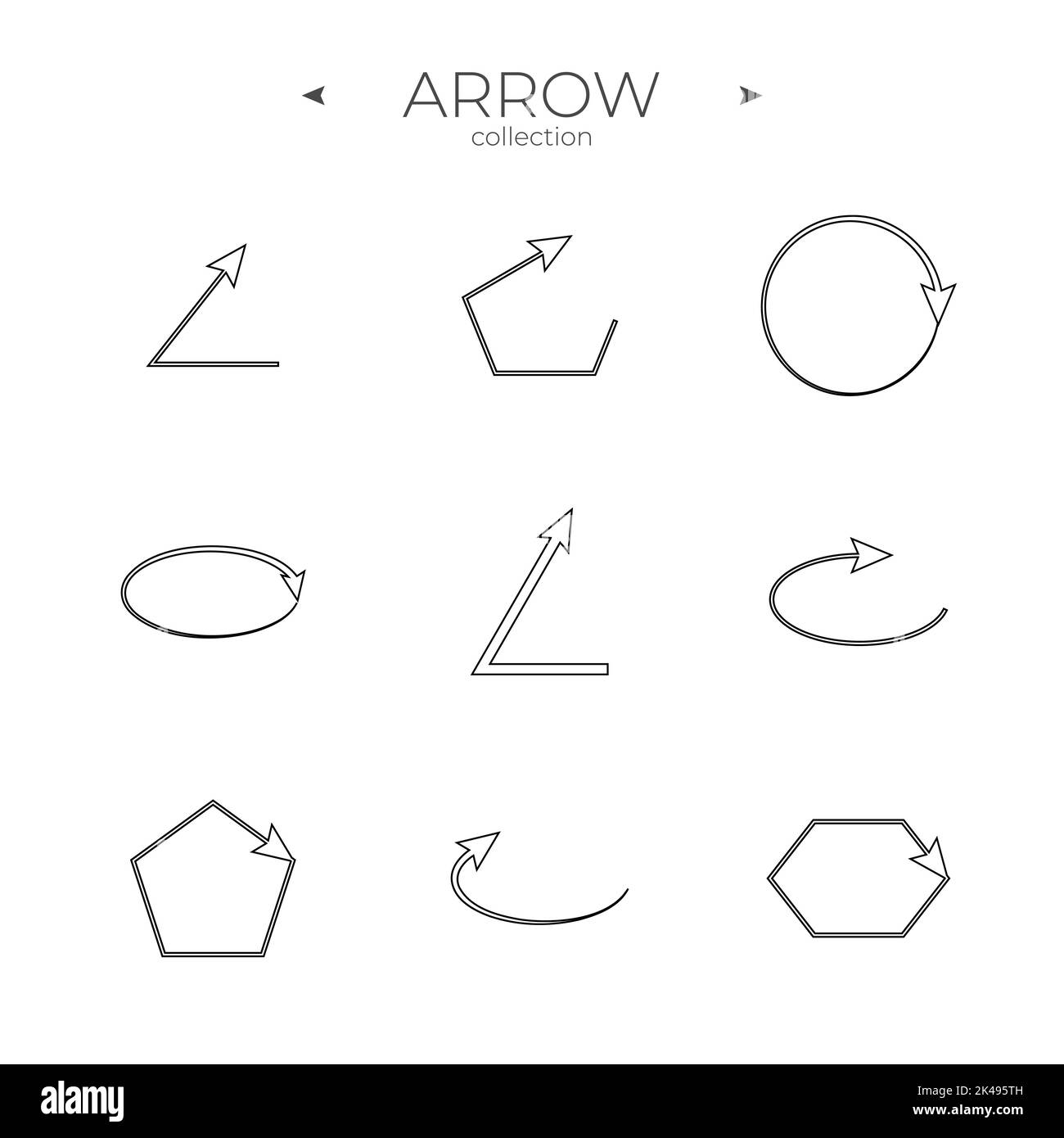 Line Arrow icon set. Linear Arrow icons set. Trendy line style. Simple Minimal Pictogram. Vector ...