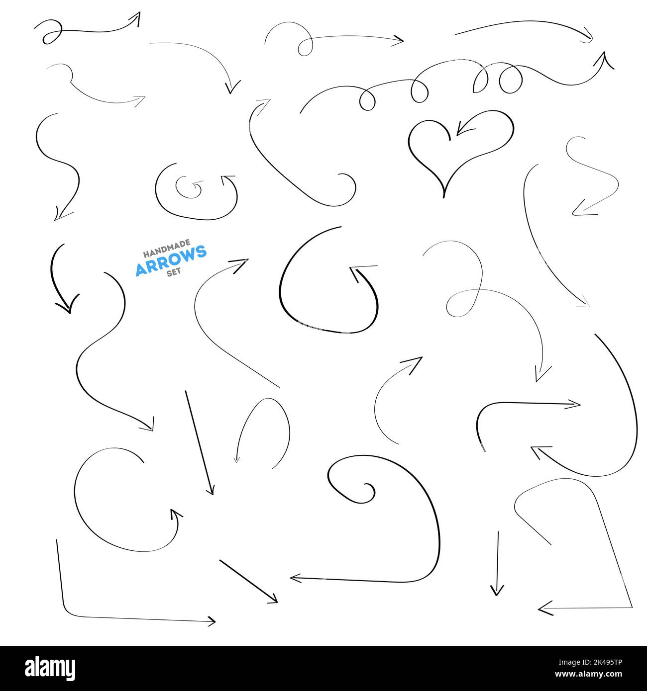 Vector arrow set hand draw. Infographic elements isolated on background ...