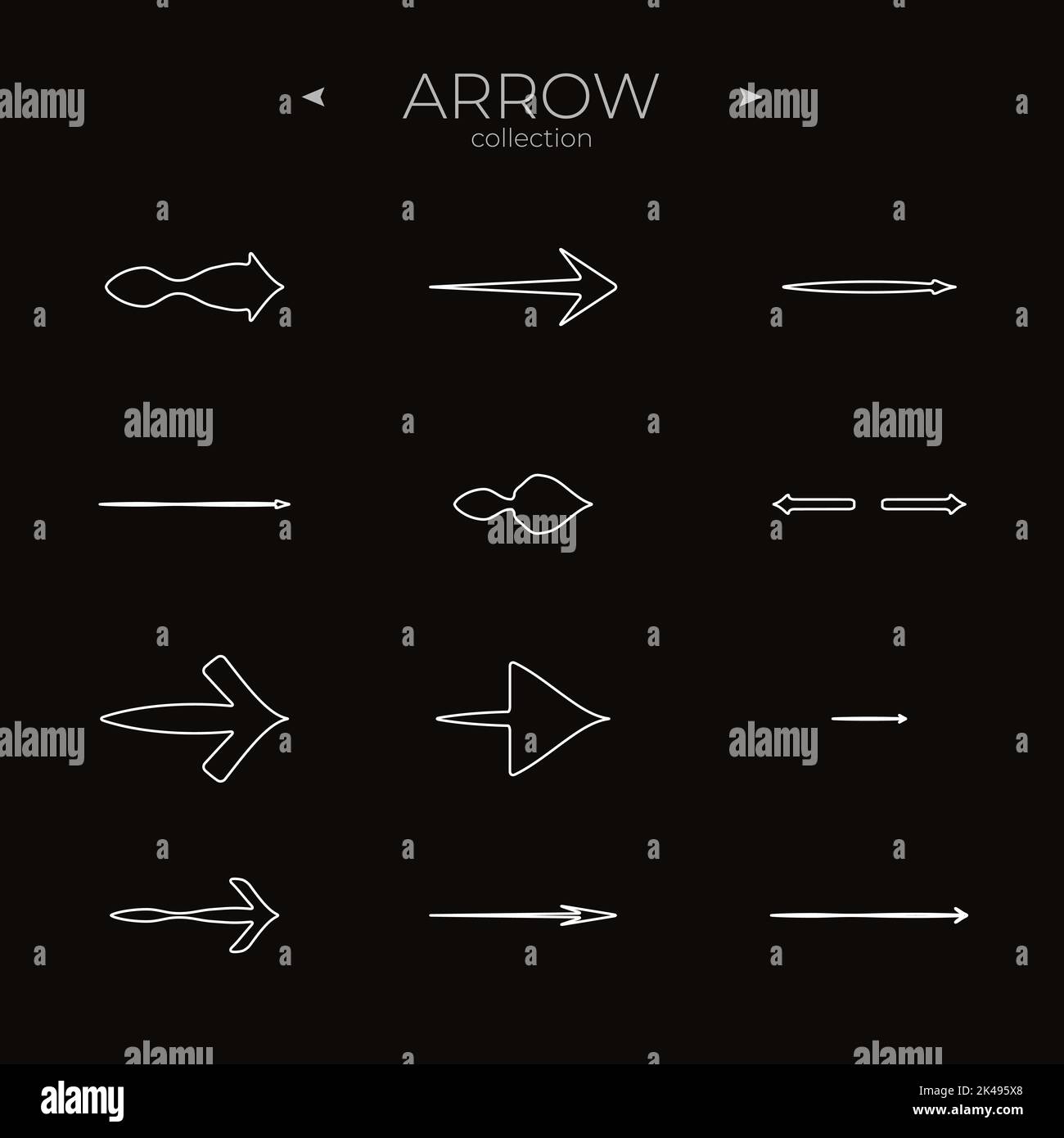Premium set of arrow line. Linear Arrow icons set. Arrow basic UI elements. For Web Graphics ...