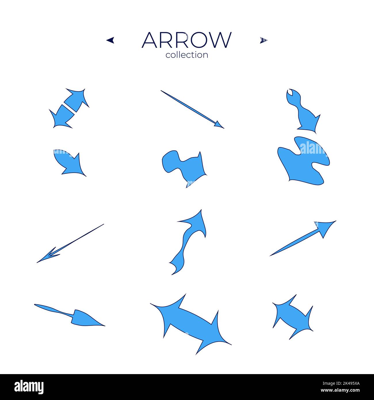 Set of colour arrows. Collection in color. Arrow logo concept. Curly ...