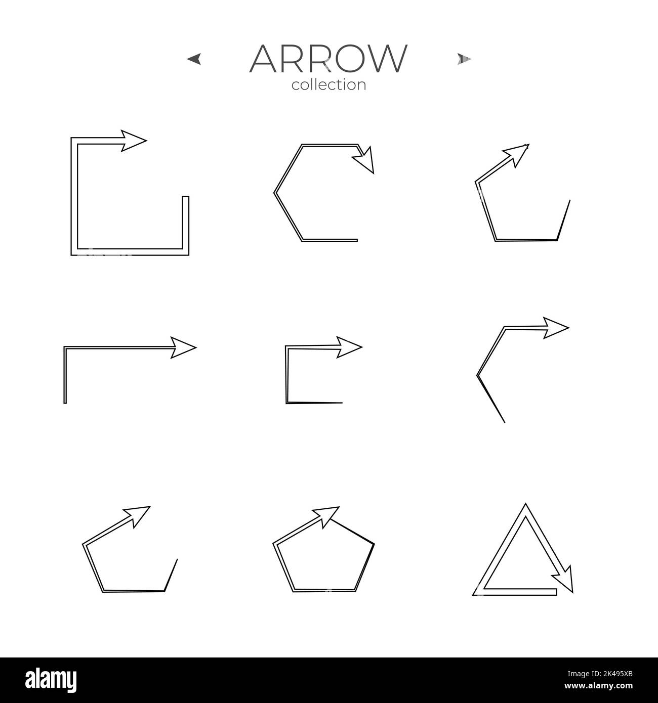 Premium Set Of Arrow Line Line Icons Collection Thin Line Style