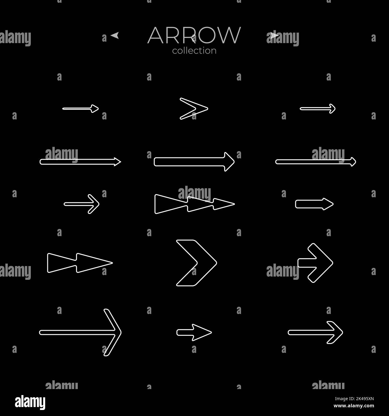 Premium set of arrow line. Line icons collection. Thin line style. For Web Graphics. Vector ...