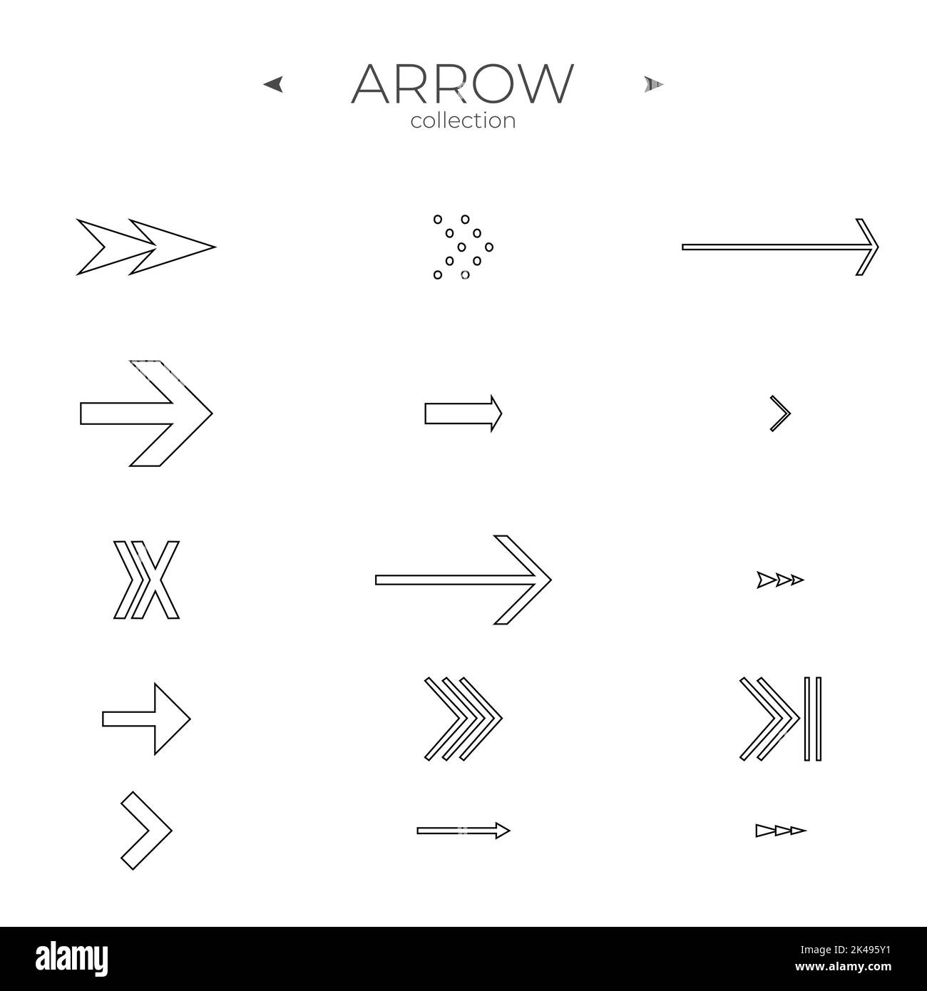 Line Arrow icon set. Line icons collection. Modern vector symbols. Web ...