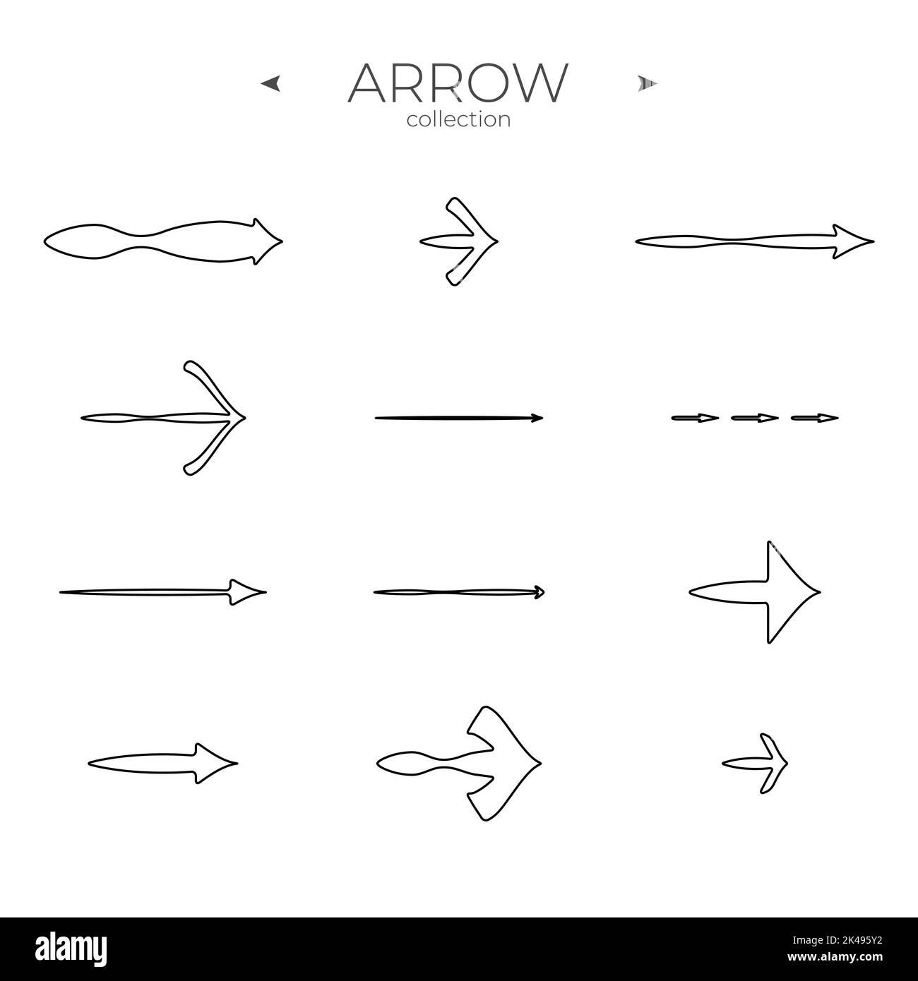 Simple set of arrow icons. Linear Arrow icons set. Trendy line style ...
