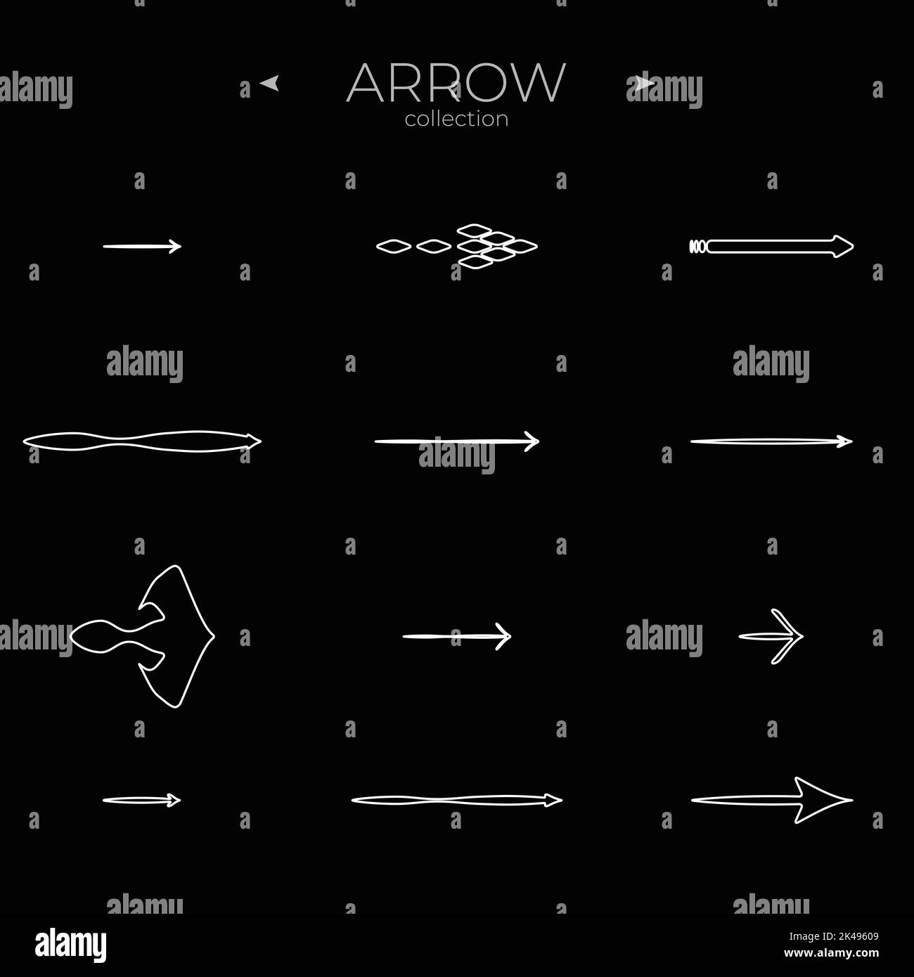 Simple set of arrow icons. Linear Arrow icons set. Modern vector symbols. Simple Minimal ...